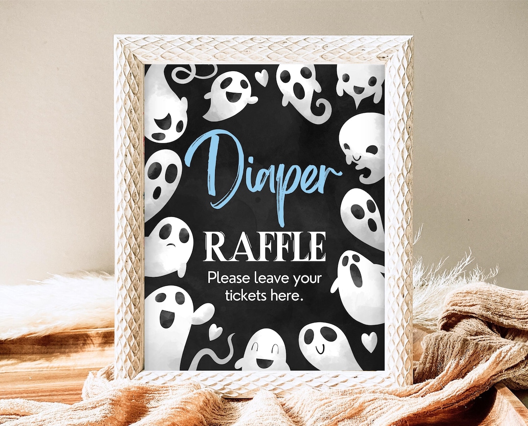 Diaper Raffle Sign Halloween Baby Shower, Halloween Baby Shower Game ...