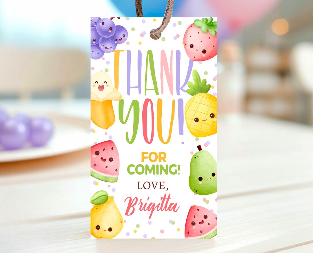 Editable Two-tti Frutti Birthday Favor Tag Template, Kids Fruity ...