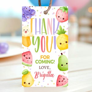 Editable Two-tti Frutti Birthday Favor Tag Template, Kids Fruity ...