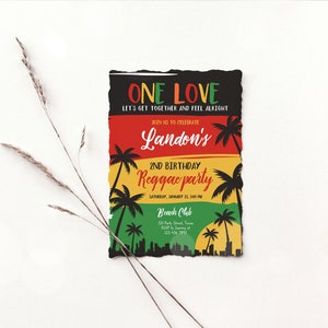 Editable Reggae Birthday Invitation Reggae One Love 1st - Etsy