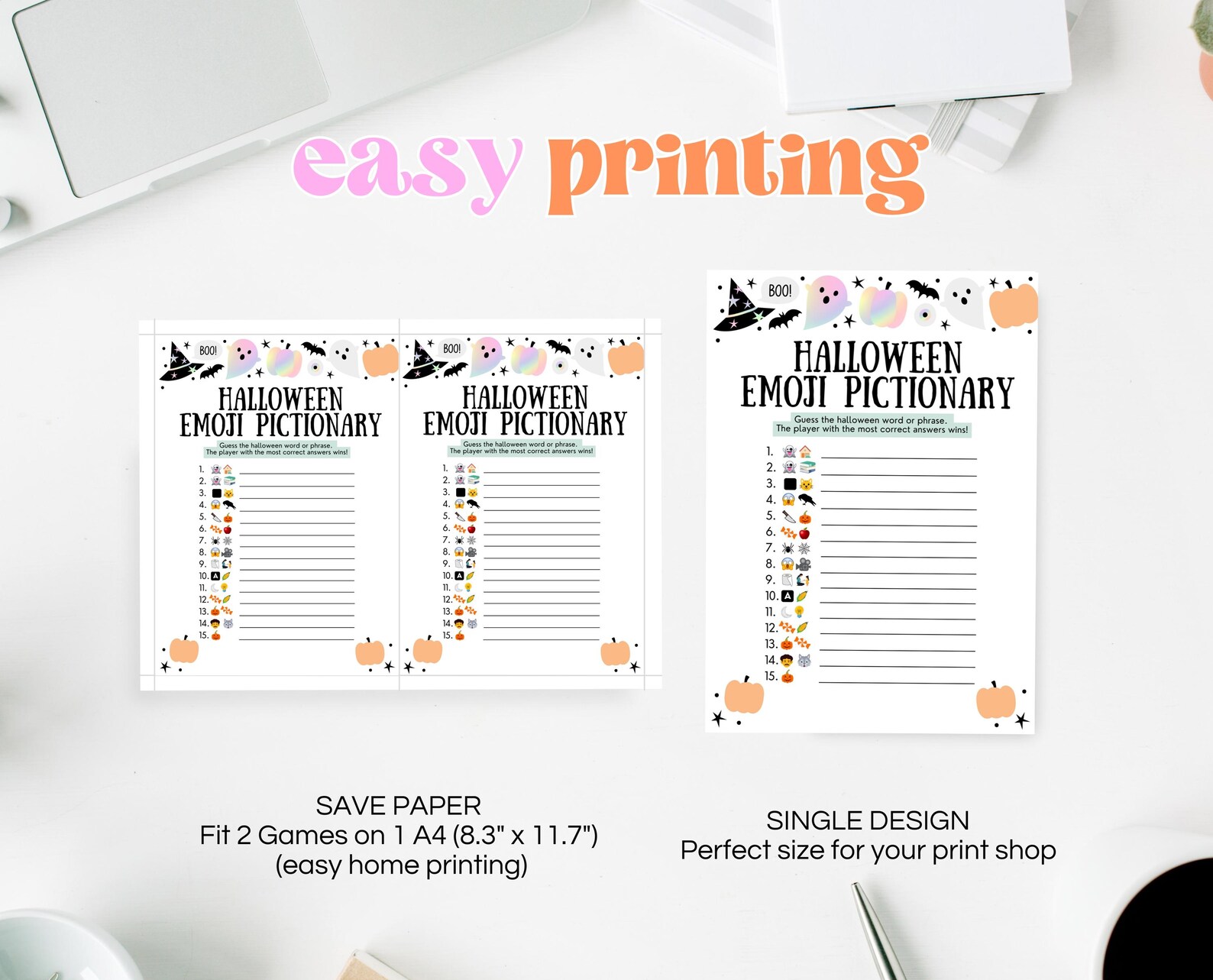 Halloween Emoji Pictionary Game Template, Halloween Emoji Game ...