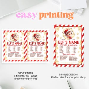 Editable What's Your Elf's Name Game Template, Christmas Name Your Elf ...