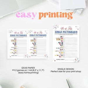 Printable 4th of July Emoji Pictionary Game, July 4th Games ...