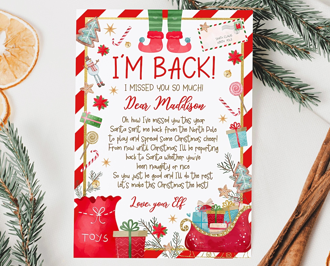 Editable Christmas Elf Arrival Letter, Elf Letter Welcome Letter ...