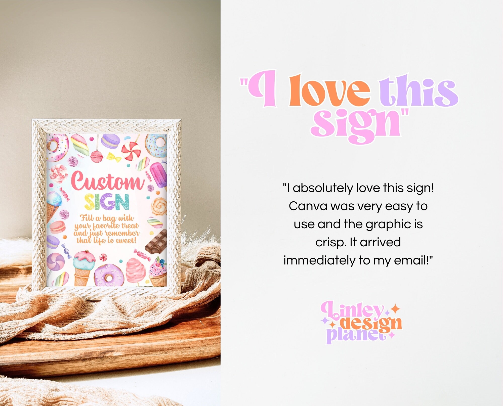 Editable Candy Land Birthday Custom Sign, Pink Sweet Candy Birthday ...