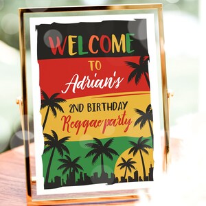 Editable Reggae Birthday Welcome Sign Reggae 1st Birthday - Etsy