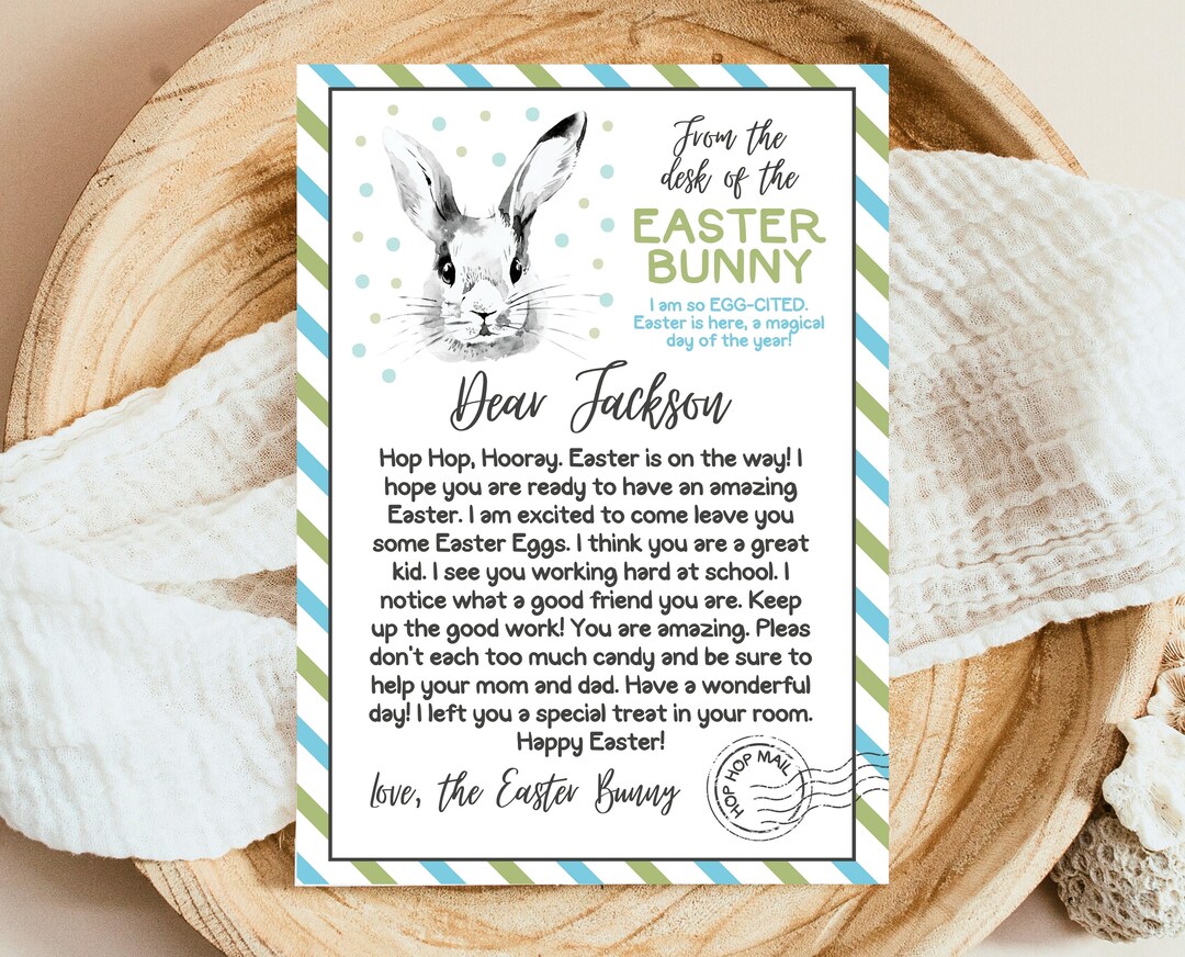 Editable Easter Bunny Arrival Letter, Easter Bunny Return Letter, Printable From the Desk of the ...