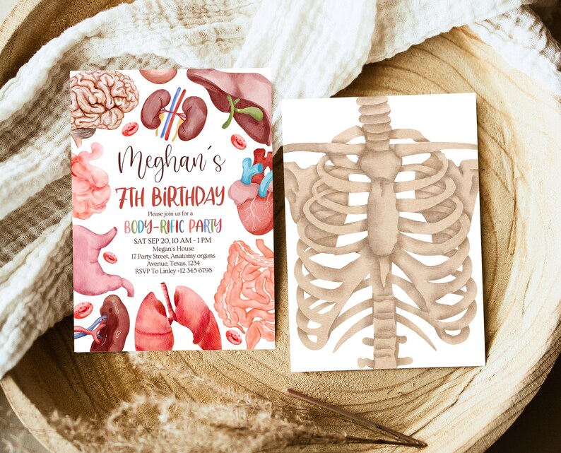 Editable Anatomy Birthday Invitation: Science Party (digital Download ...