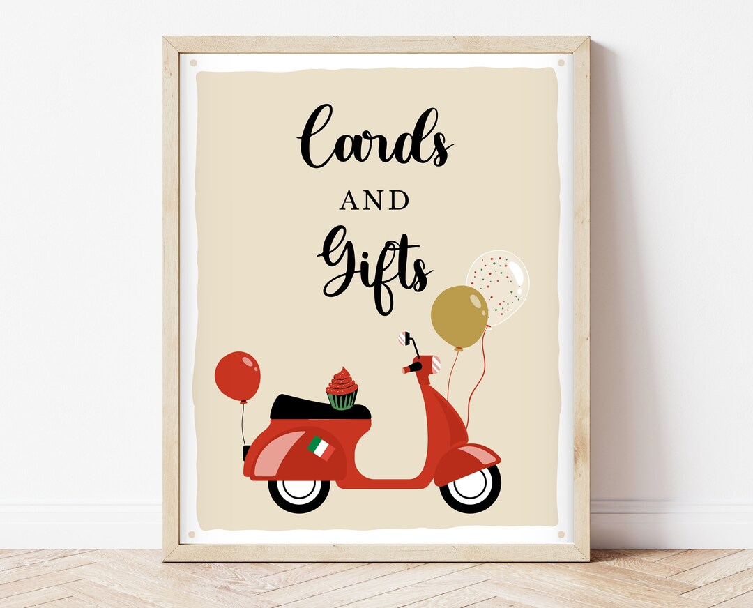 Cards and Gifts Scooter Uno Birthday, Italian Themed Birthday Party ...