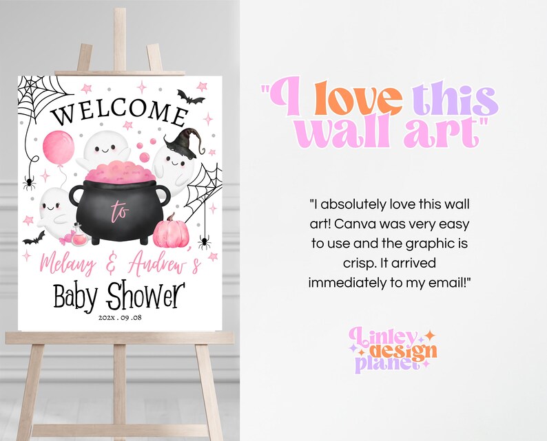 Editable Little Boo Baby Shower Welcome Sign, Pink Ghost Girl Baby ...