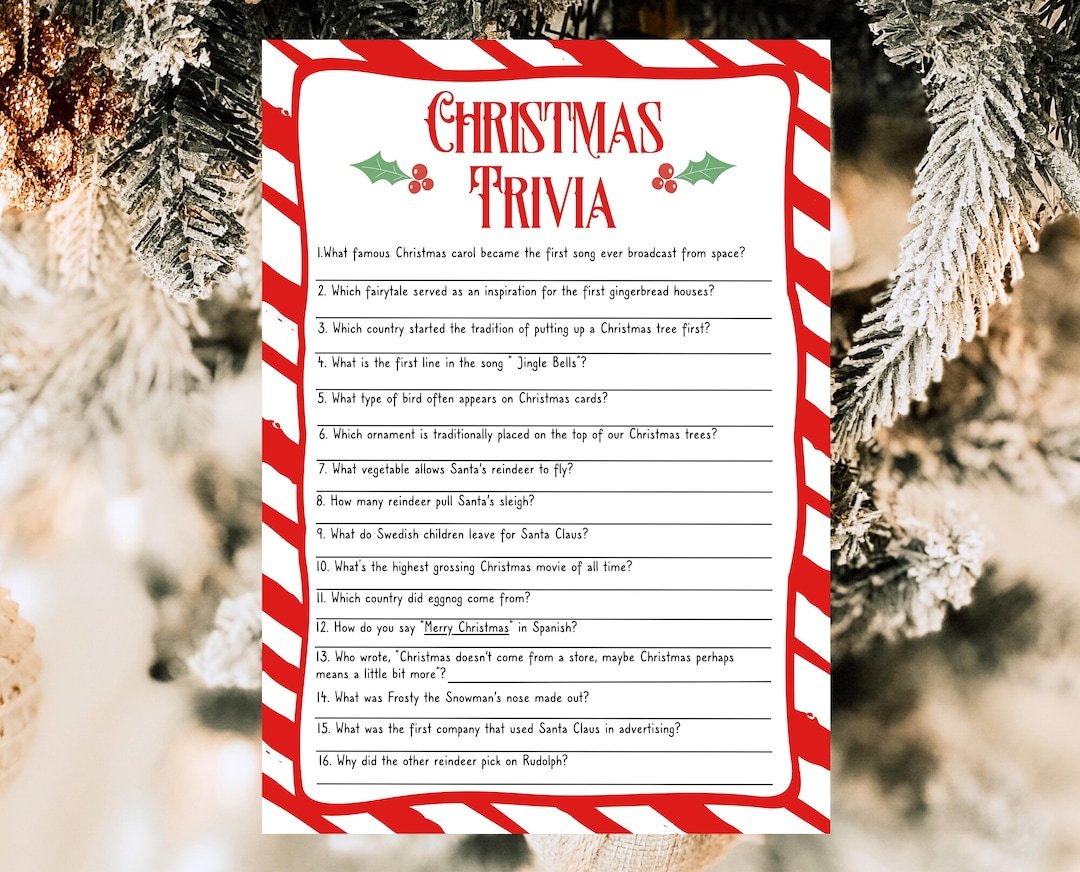 Christmas Trivia Game Template, Printable Christmas Party Games ...