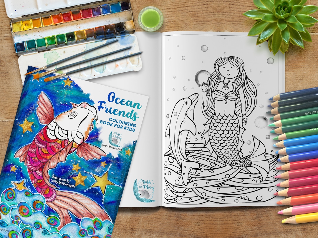 Ocean Friends Colouring Book: Mermaids, Fish, and Sea Life (PDF) - Etsy
