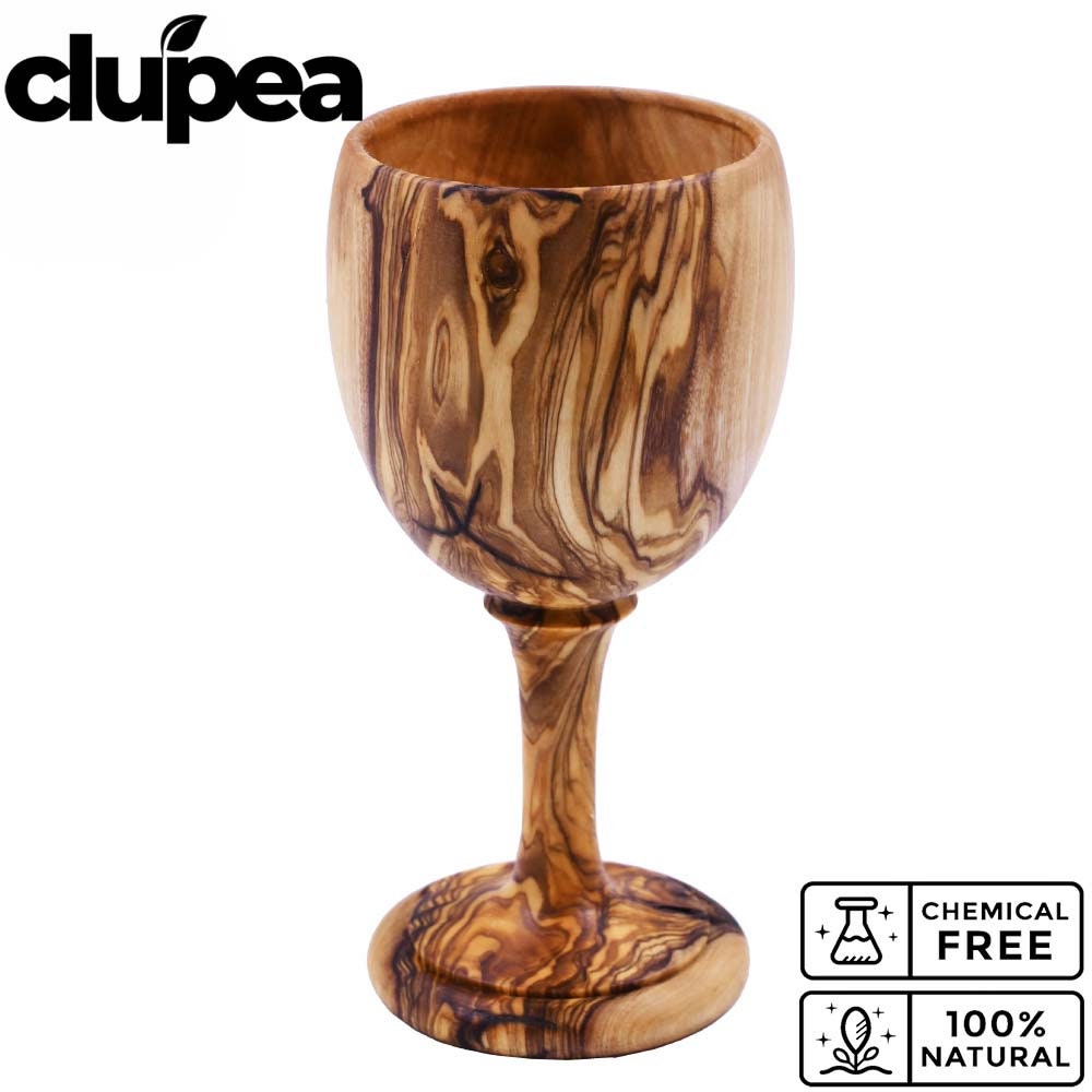Set of 2 Wooden Goblets Handmade of Olive Wood, Wooden Chalice, Set of ...