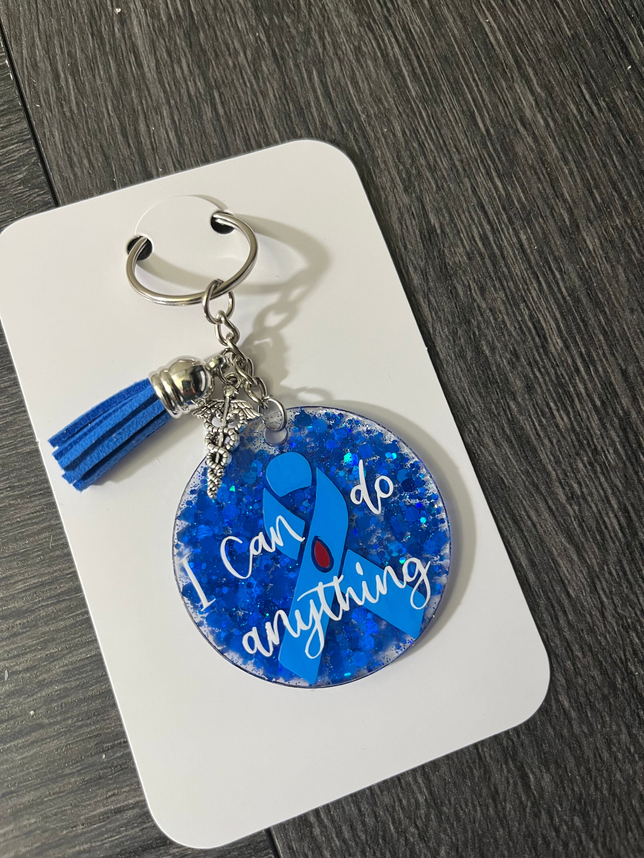 Diabetes Awareness Ribbon Keychain - Etsy