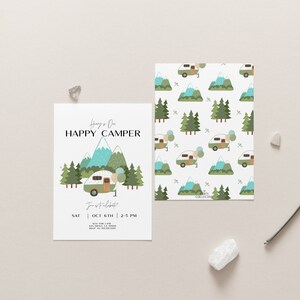 Camping Birthday Invitation One Happy Camper Birthday Invite Boy ...