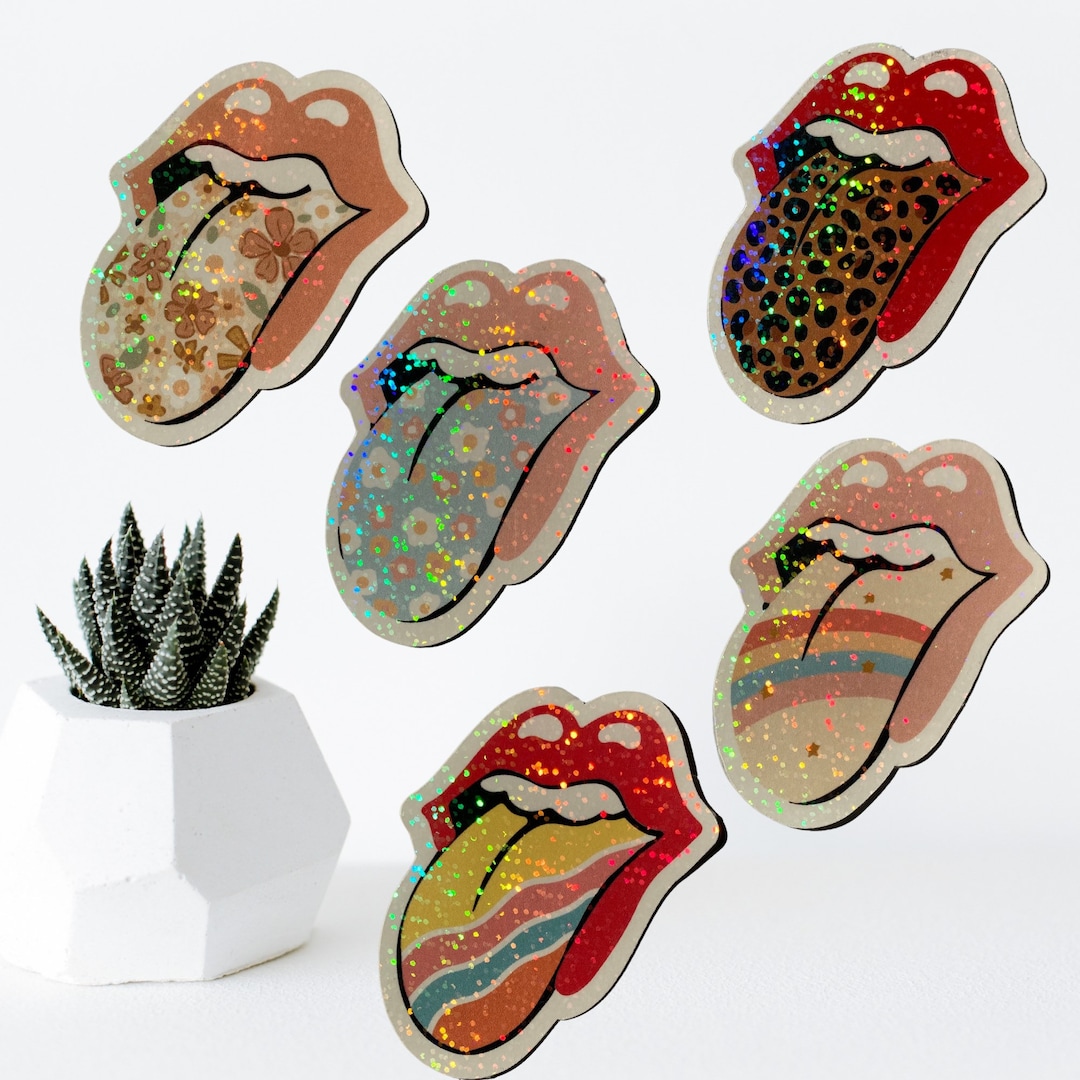 Rolling Stones Sticker, Rolling Stones Tongue Lips, Music Band Stickers ...