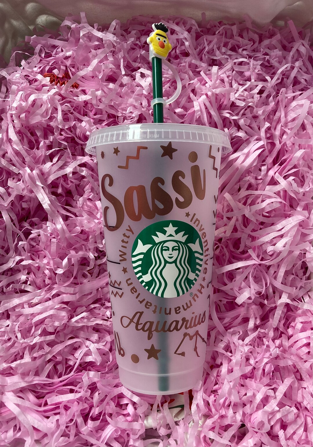 Aquarius Zodiac Iced Coffee Cup Starbucks Cup Personalized Starbucks ...