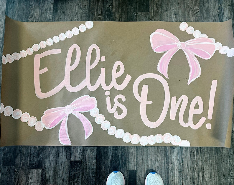 Pearls & Bows Birthday Banner - Etsy