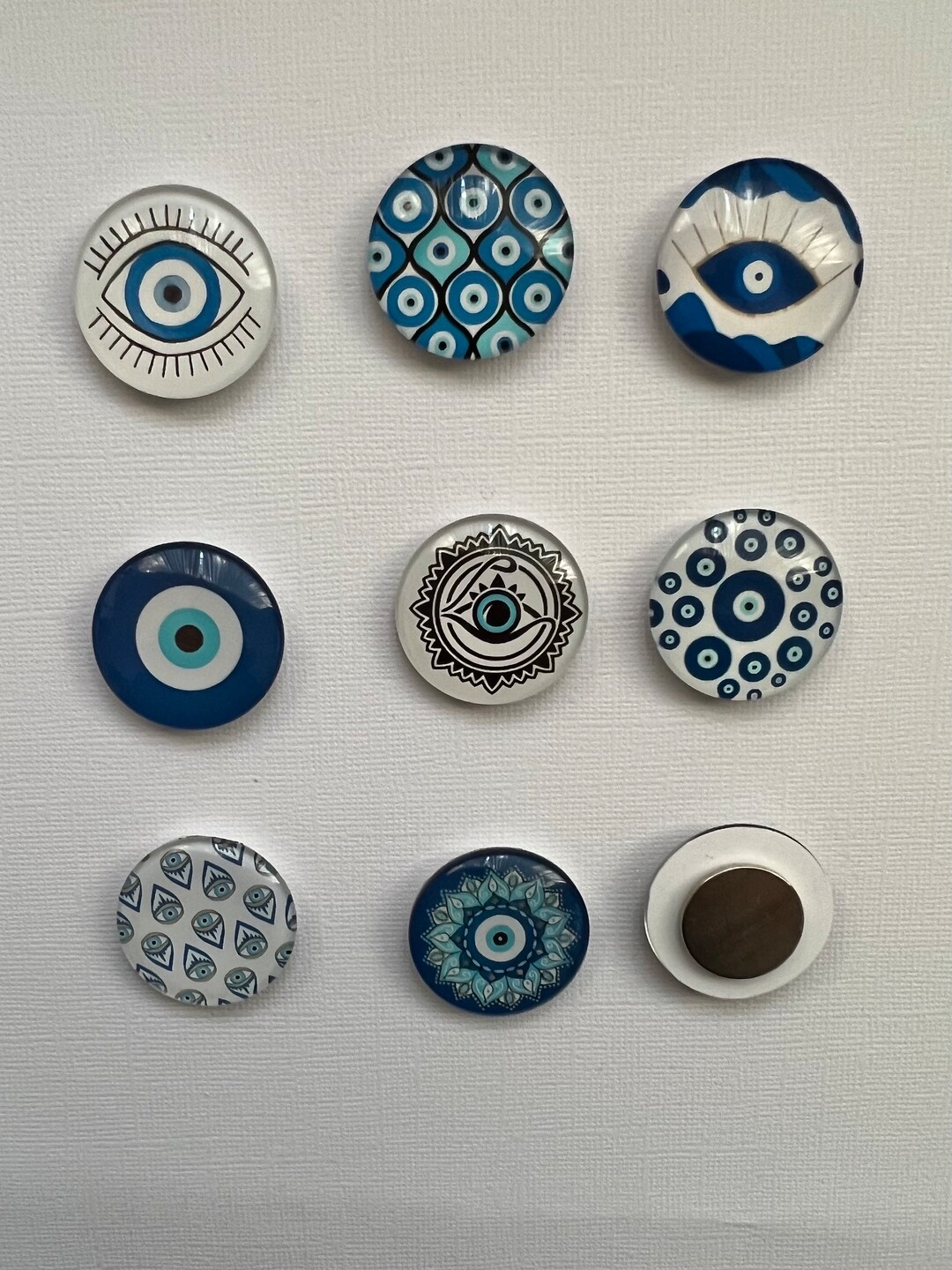 Evil Eye Glass Magnets Protection Amulet Nazar Greek/turkish Evil Eye ...