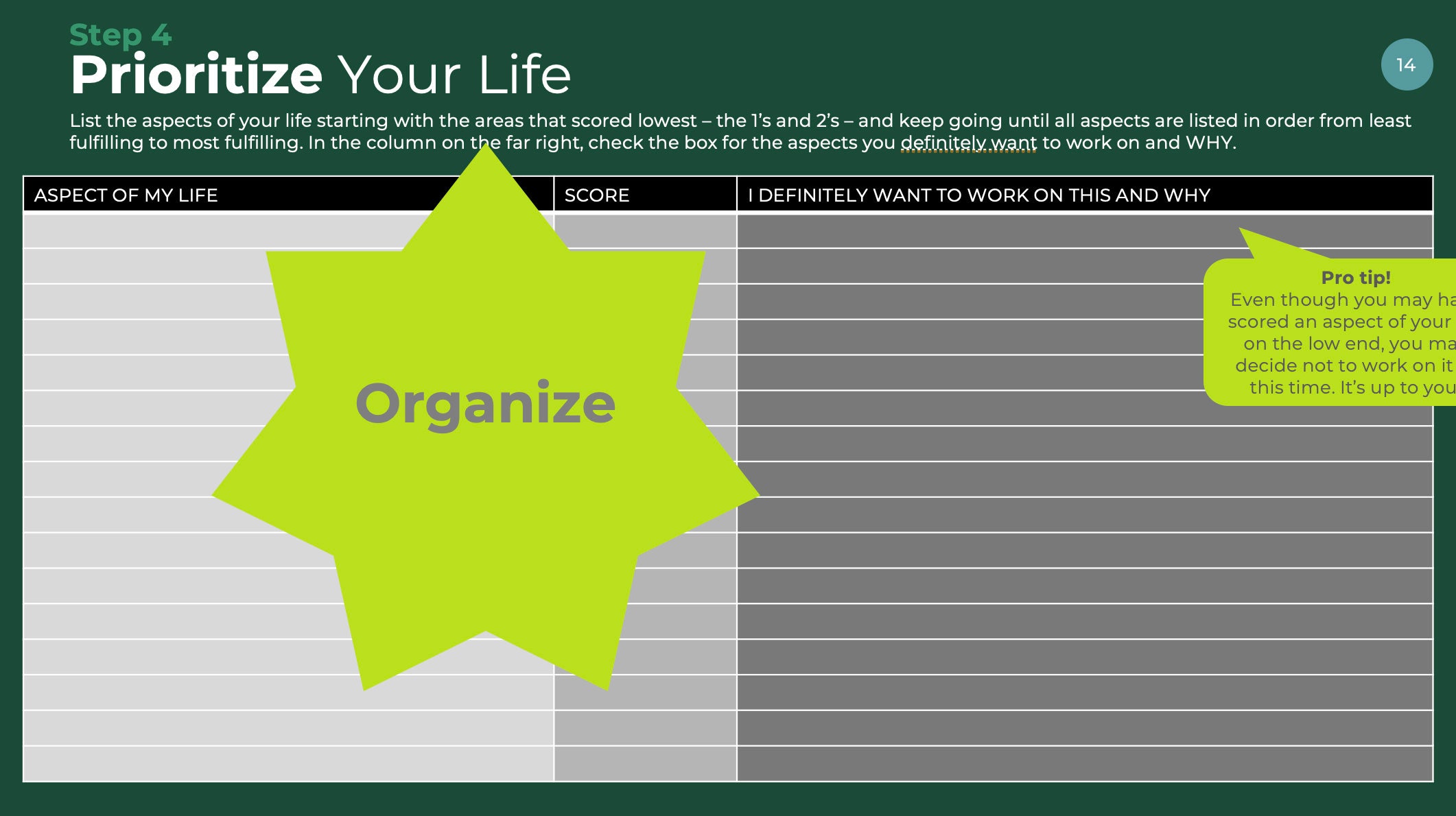 The Life Inventory Tool & Assessment Customizable Interactive ...
