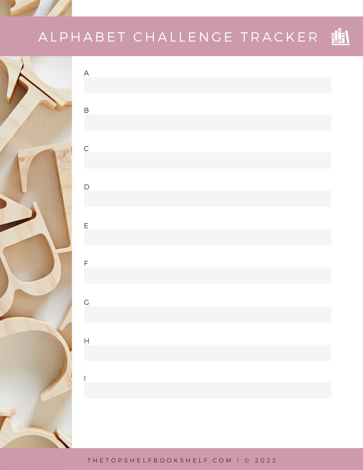 Alphabet Reading Challenge Tracker - Etsy