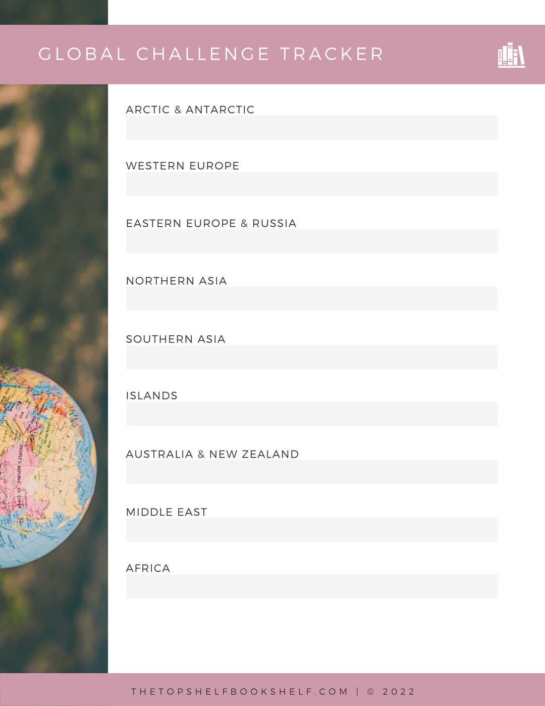 Global Reading Challenge Tracker - Etsy