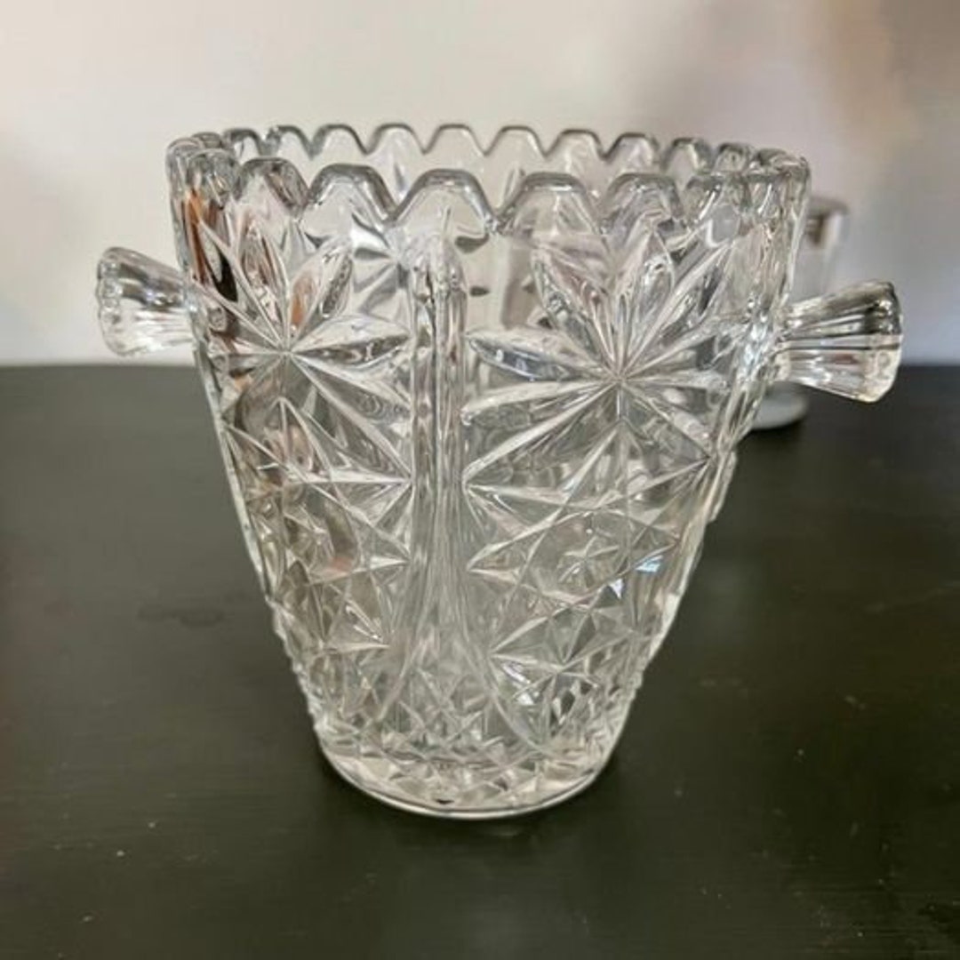 Antique French Cut Glass Ice Bucket - Etsy