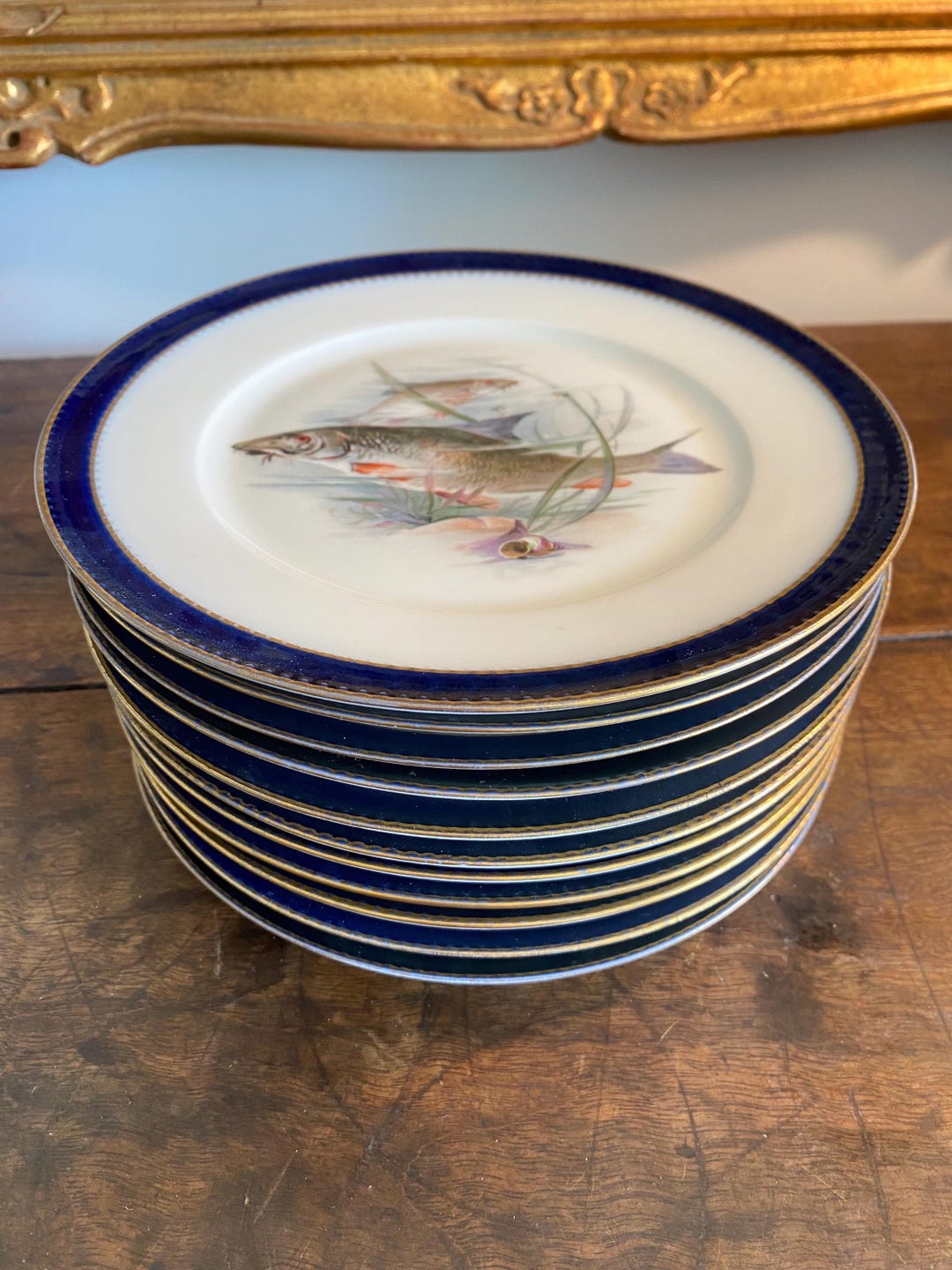 Haviland Limoges Plates With Fish Designs. Établissement A. Chastagner ...