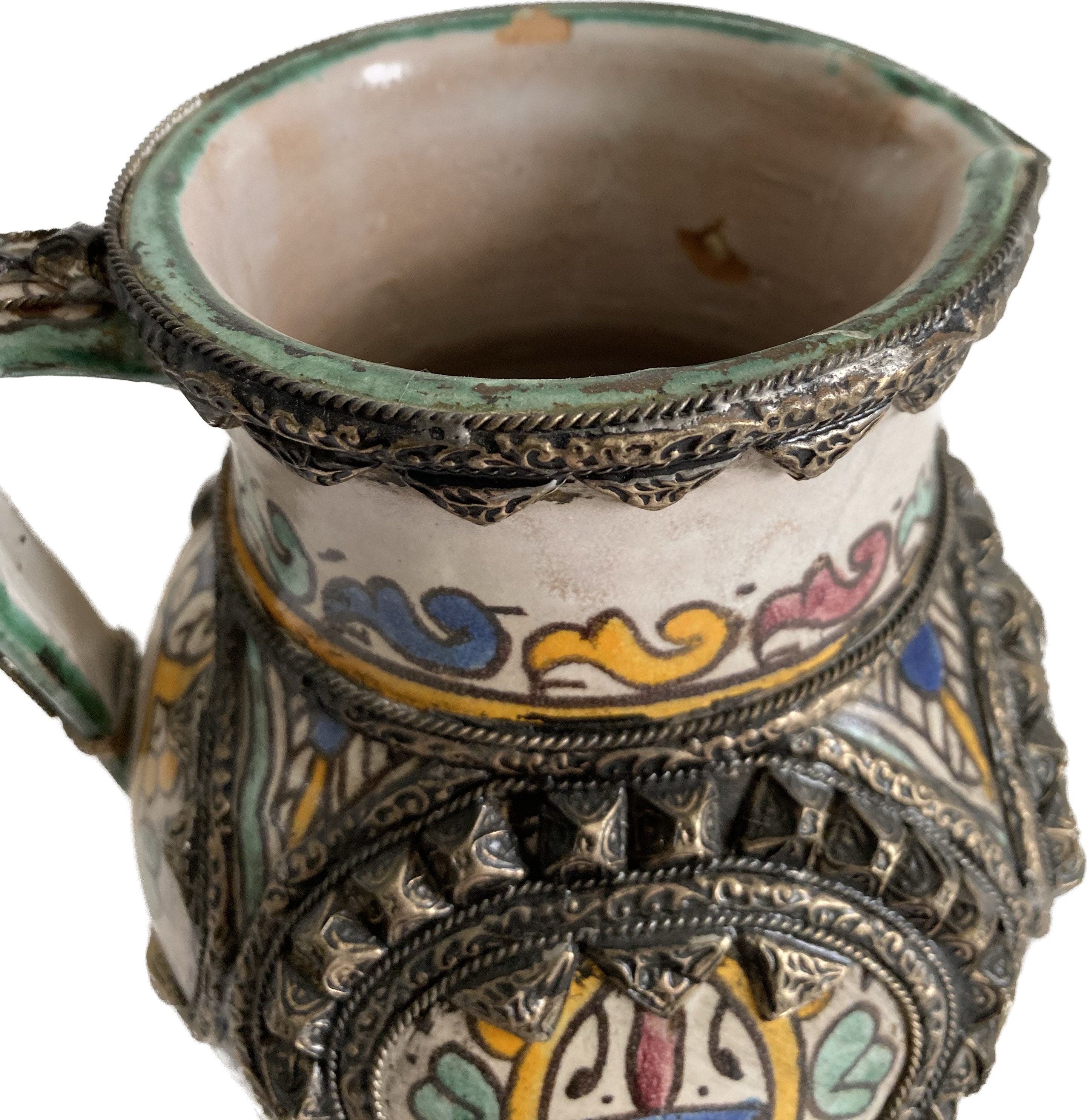 Antique Moroccan Ceramic Water Pitcher. - Etsy