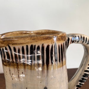 Vintage Rustic Pitcher Glaze Polychrome Geometric Patterns Ceramic ...