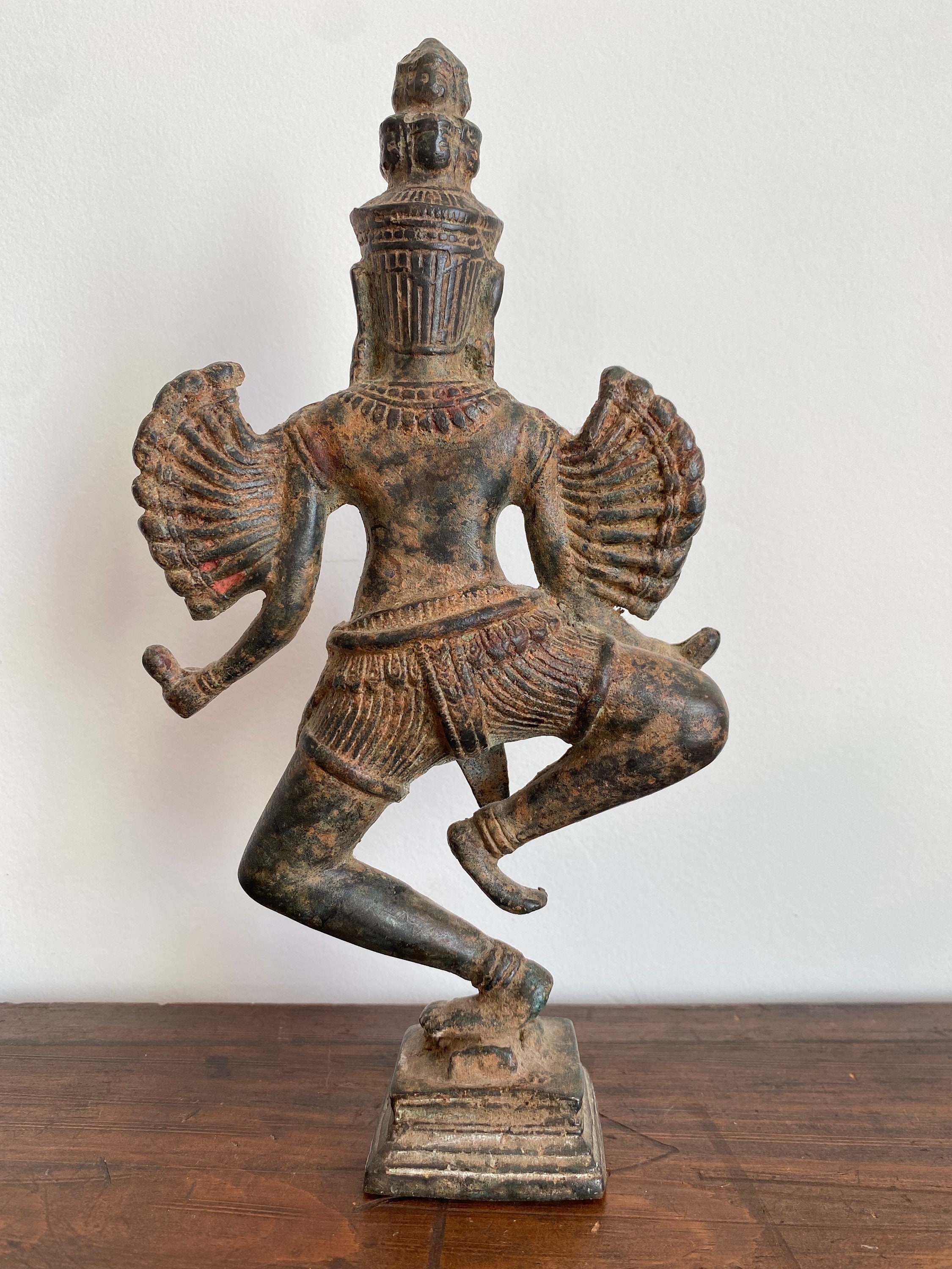 Pair of Antique Khmer Style Standing Angkor Wat Hevajra Statues in ...