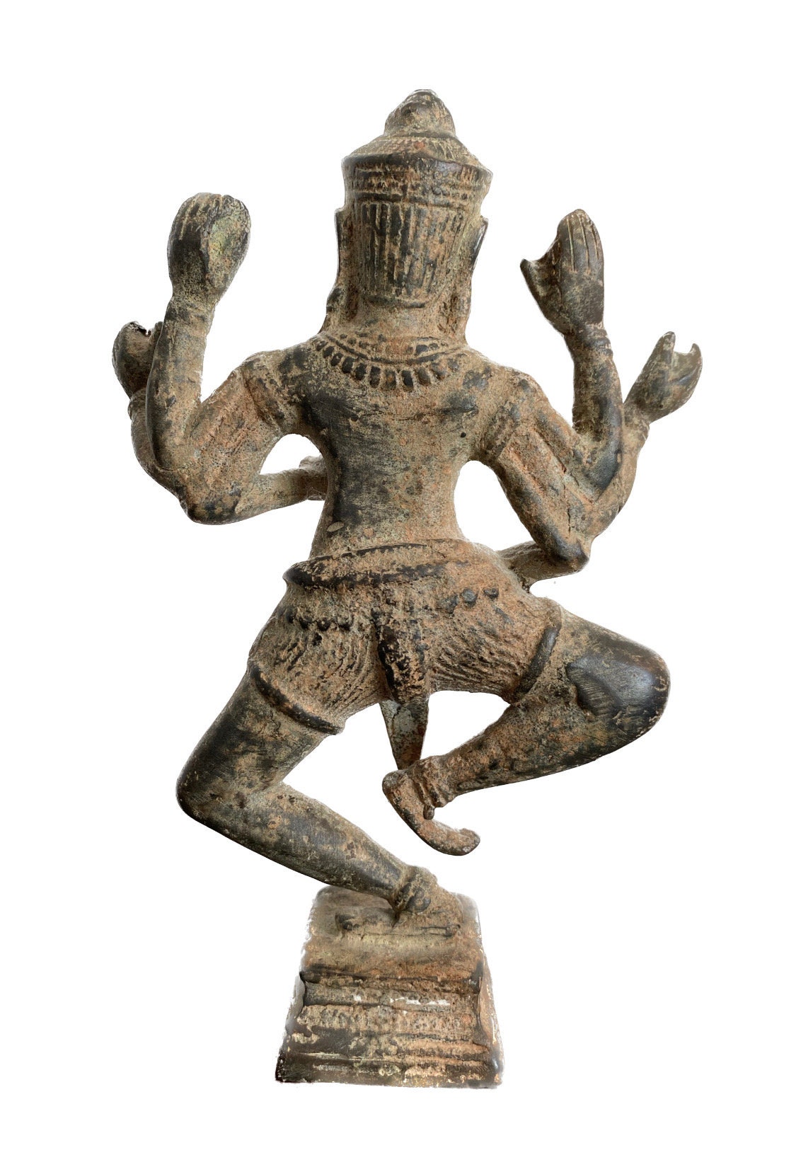 Pair of Antique Khmer Style Standing Angkor Wat Hevajra Statues in ...