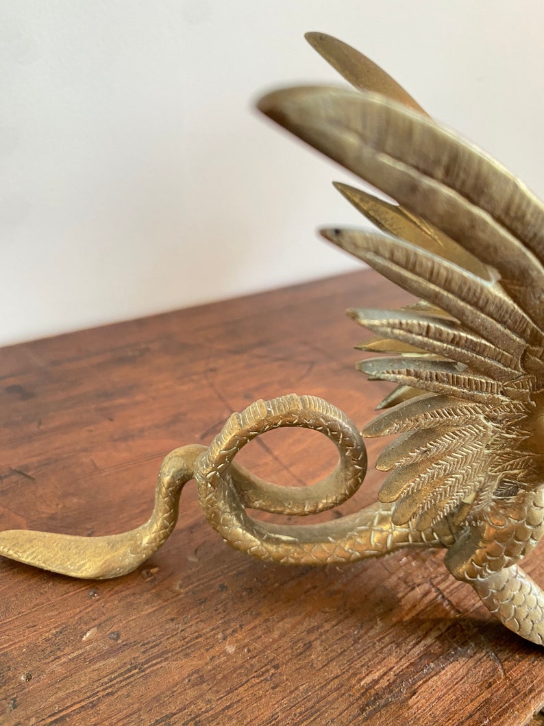 Vintage Brass Dragon Candlestick Holders - 1950s Mantel Decor Pair - Etsy