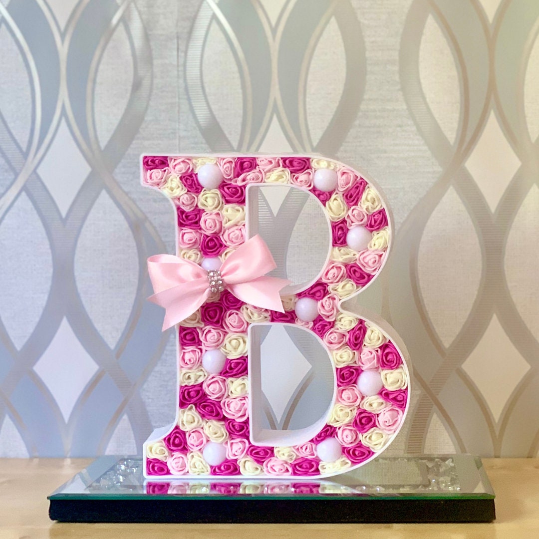 Bespoke Light up Rose Letter-shades of Pink/ivory - Etsy