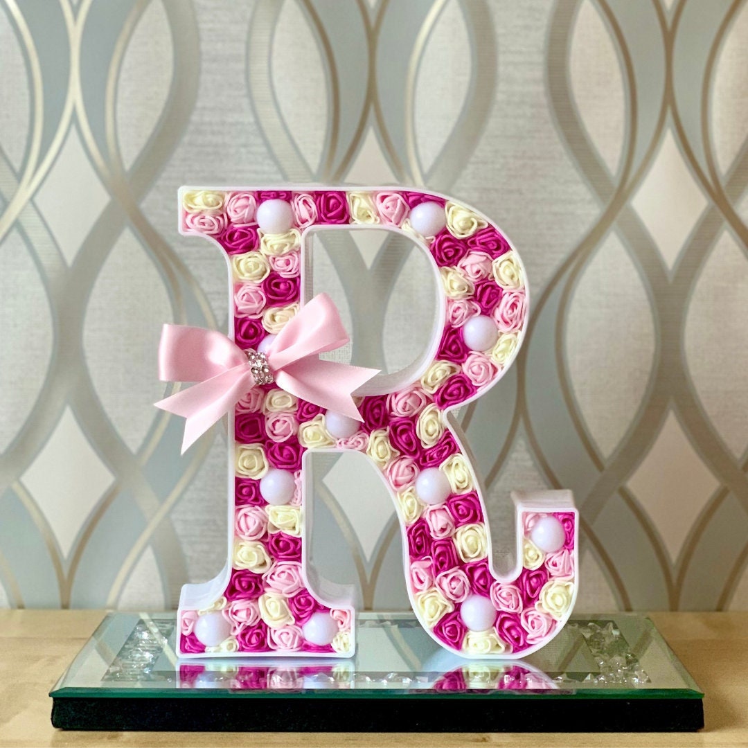 Bespoke Light up Rose Letter-shades of Pink/ivory - Etsy