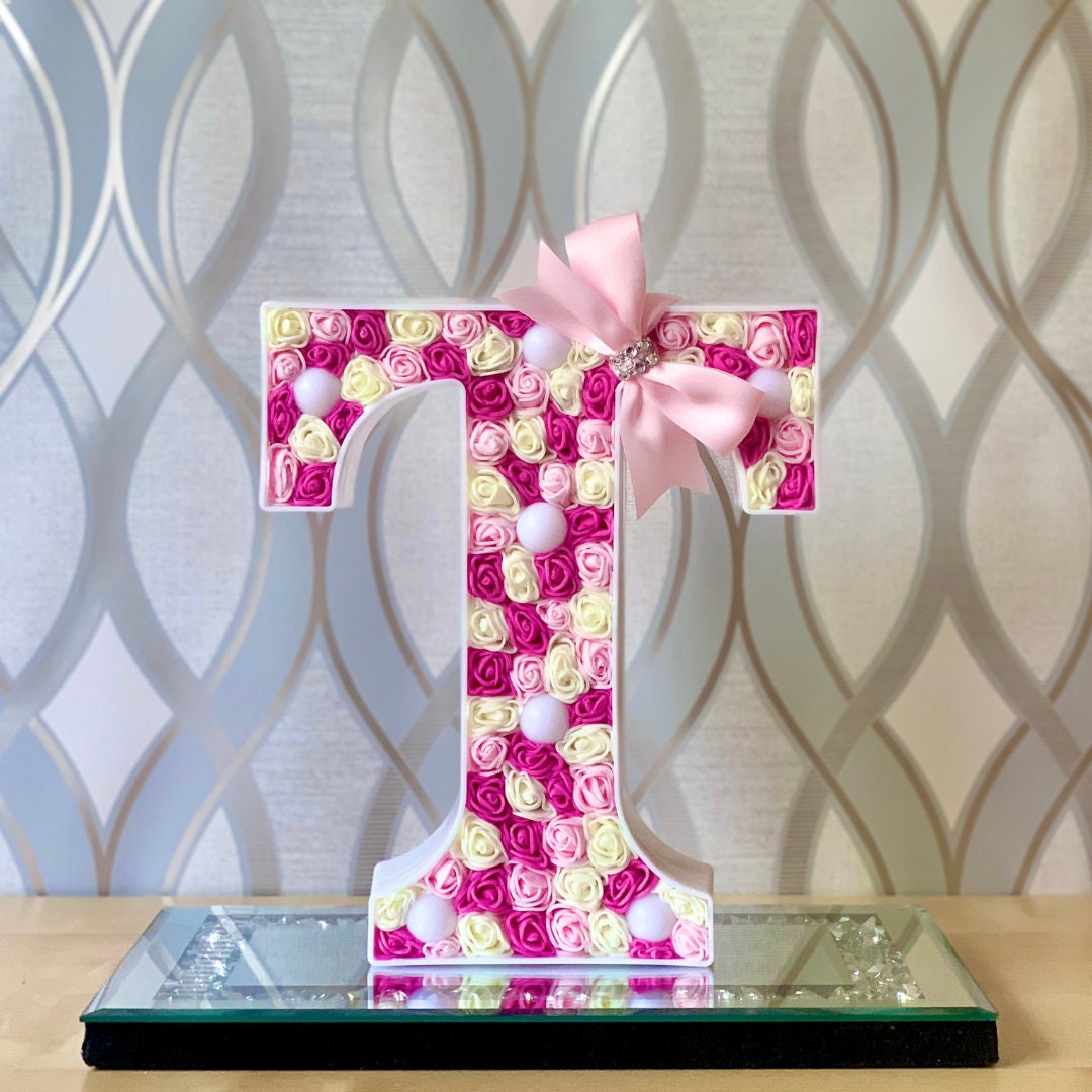 Bespoke Light up Rose Letter-shades of Pink/ivory - Etsy