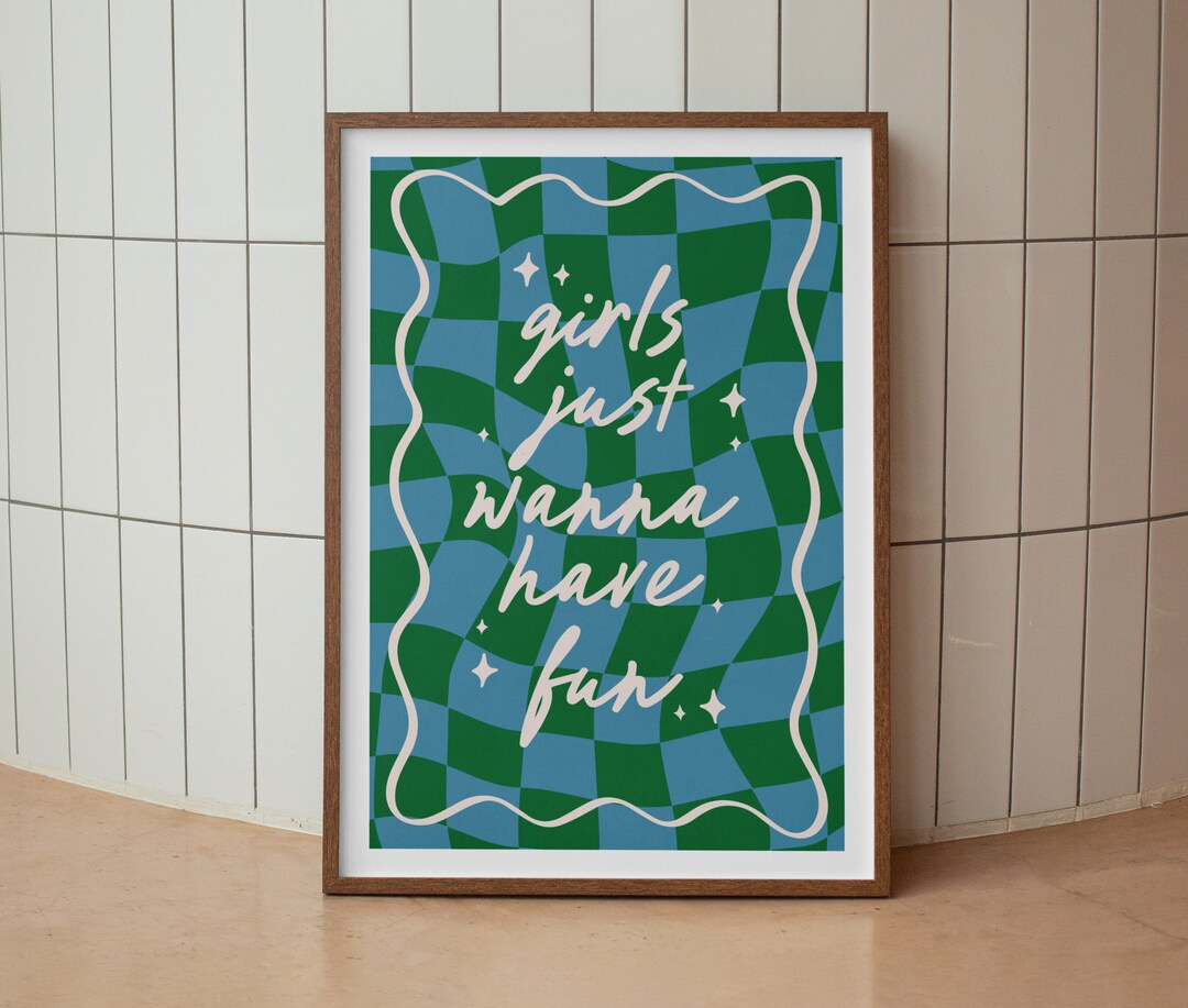 Cyndi Lauper | Girls Just Wanna Have Fun Lyrics Print | Wall Art | A4 ...