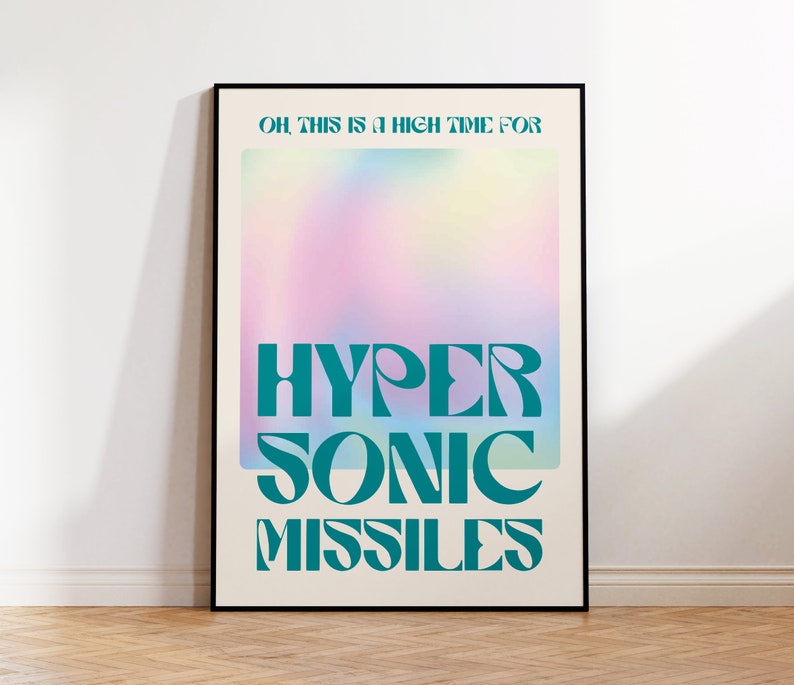 Hypersonic Missiles Inspired Lyrics Print | Wall Art | A4 | Unframed ...