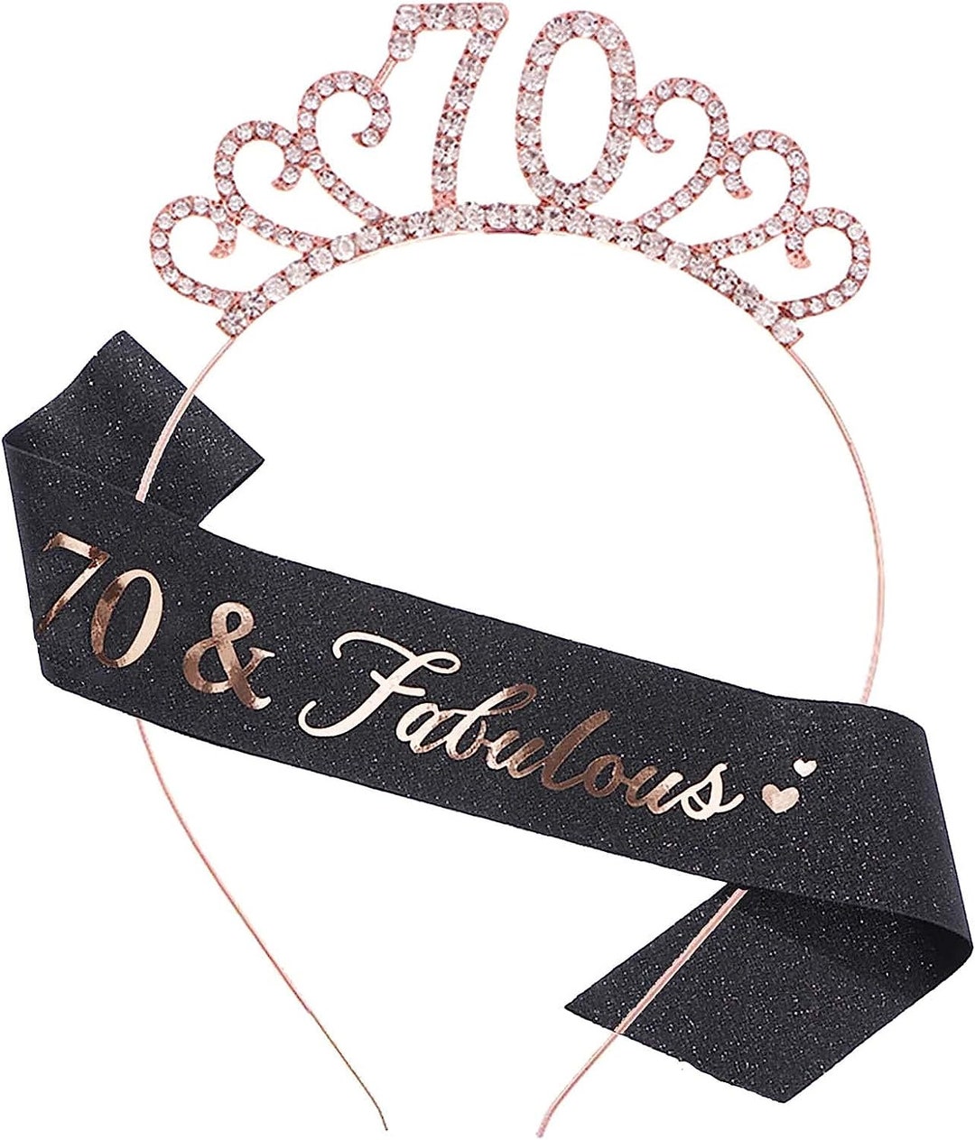 70th Birthday Sash and Crystal Tiara Birthday Crown for 70th - Etsy
