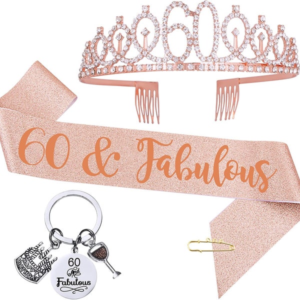 60th Birthday Sash and Crown - Etsy