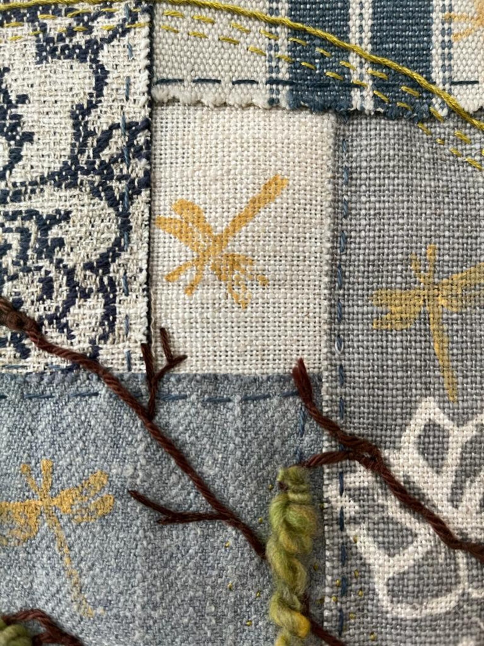 MORNING WALK in Tailor Made Frame, Unique Handmade Textile Art ...