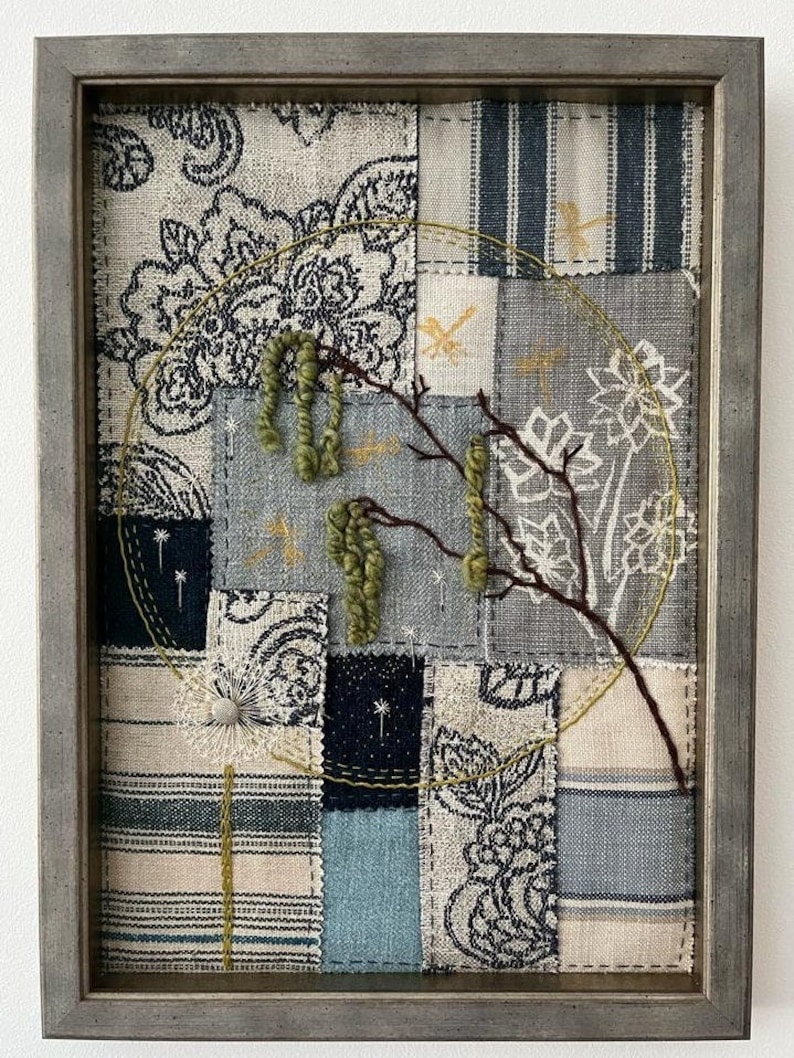MORNING WALK in Tailor Made Frame, Unique Handmade Textile Art ...