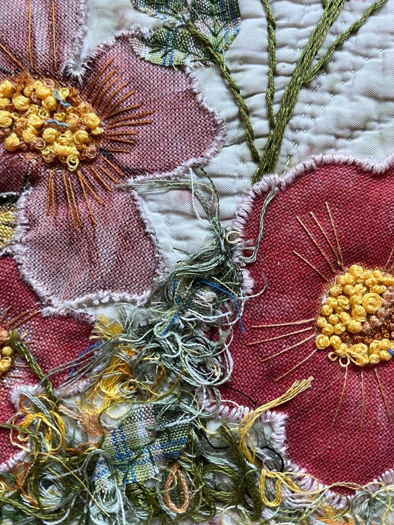 GARDEN, Unique Handmade Textile Art, Slow Stitching, Vintage Quilt ...
