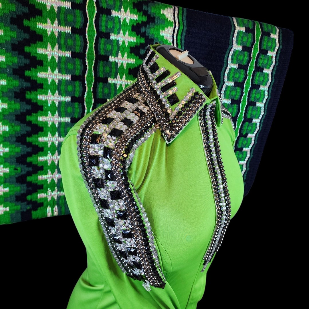 Western Show Shirt & Pad: Crystal Embellished Horse Riding Apparel - Etsy