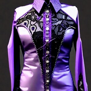 Purple Western Show Shirt: Women's Horse Riding Apparel - Etsy