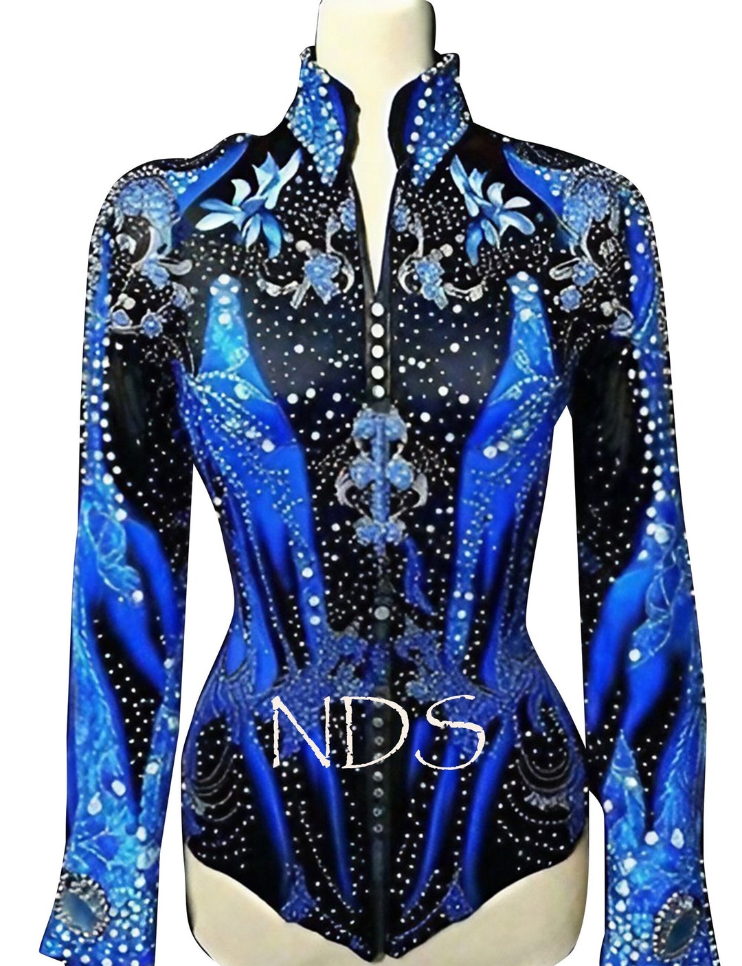 Black Base With Royal Blue Horse Riding Western Showmanship Jacket ...