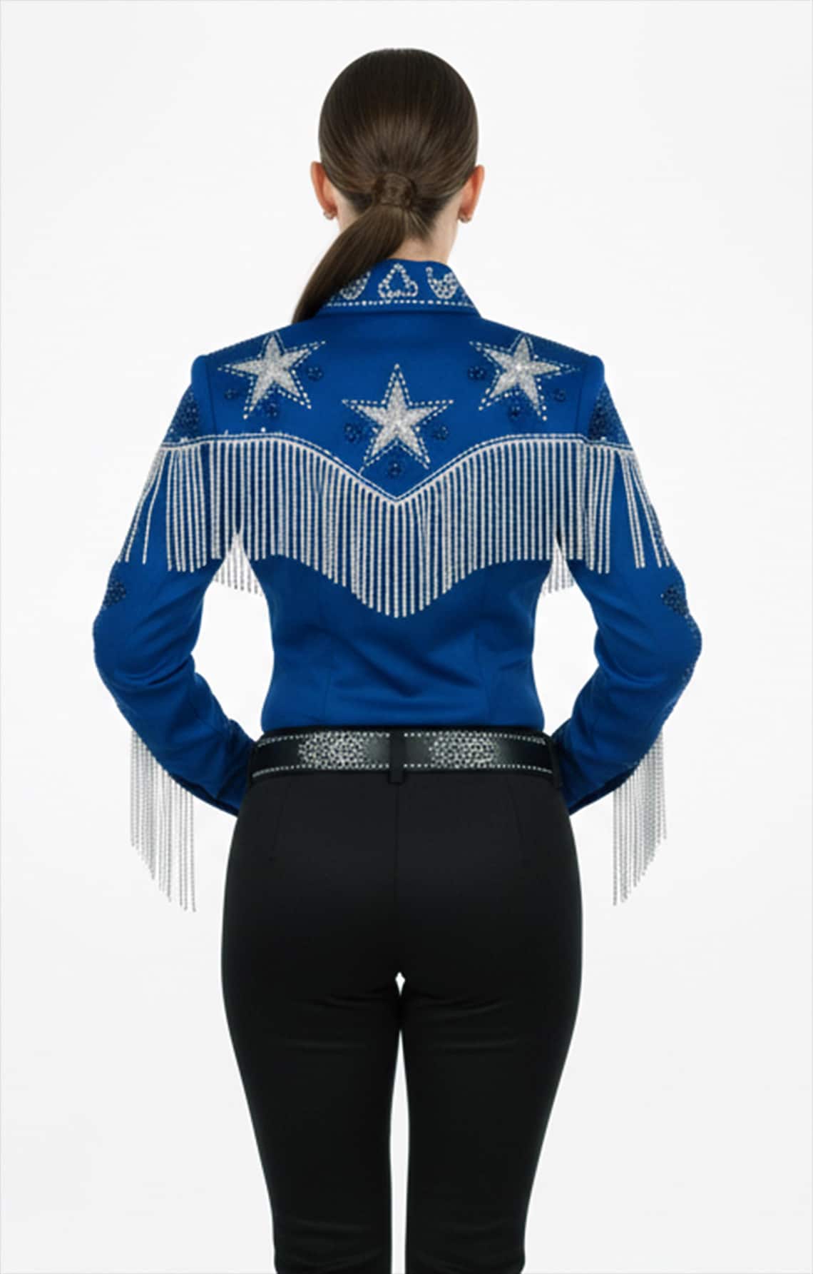 Star & Fringe Royal Blue Western Show Shirt - Rhinestone Embellished ...