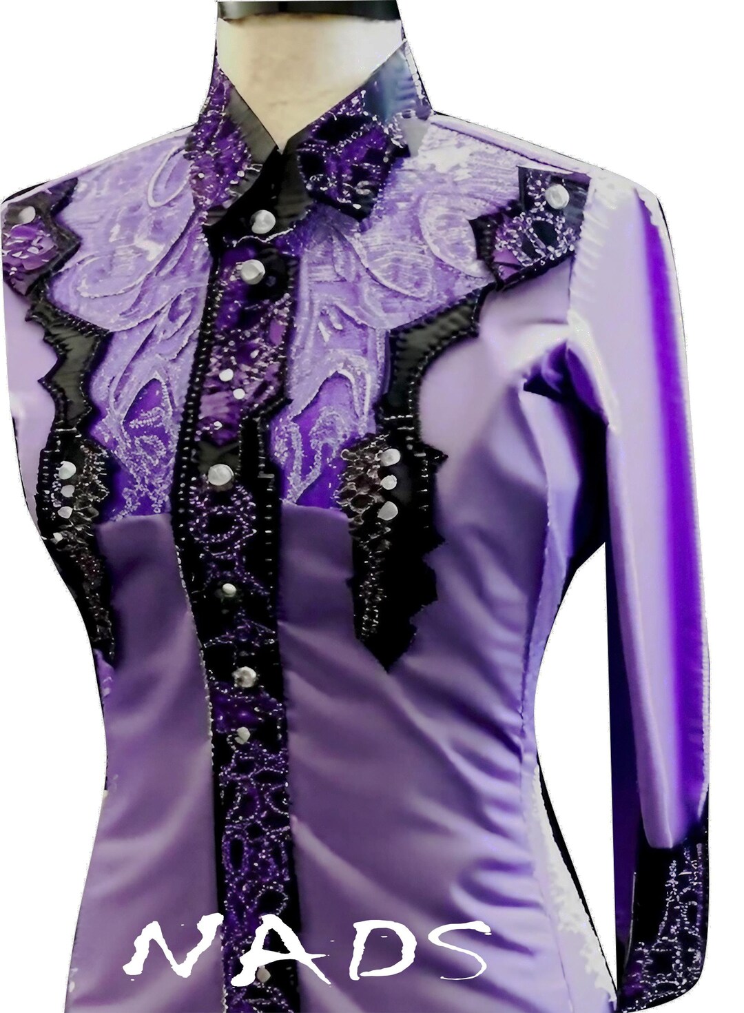 Purple Western Show Shirt: Women's Horse Riding Apparel - Etsy