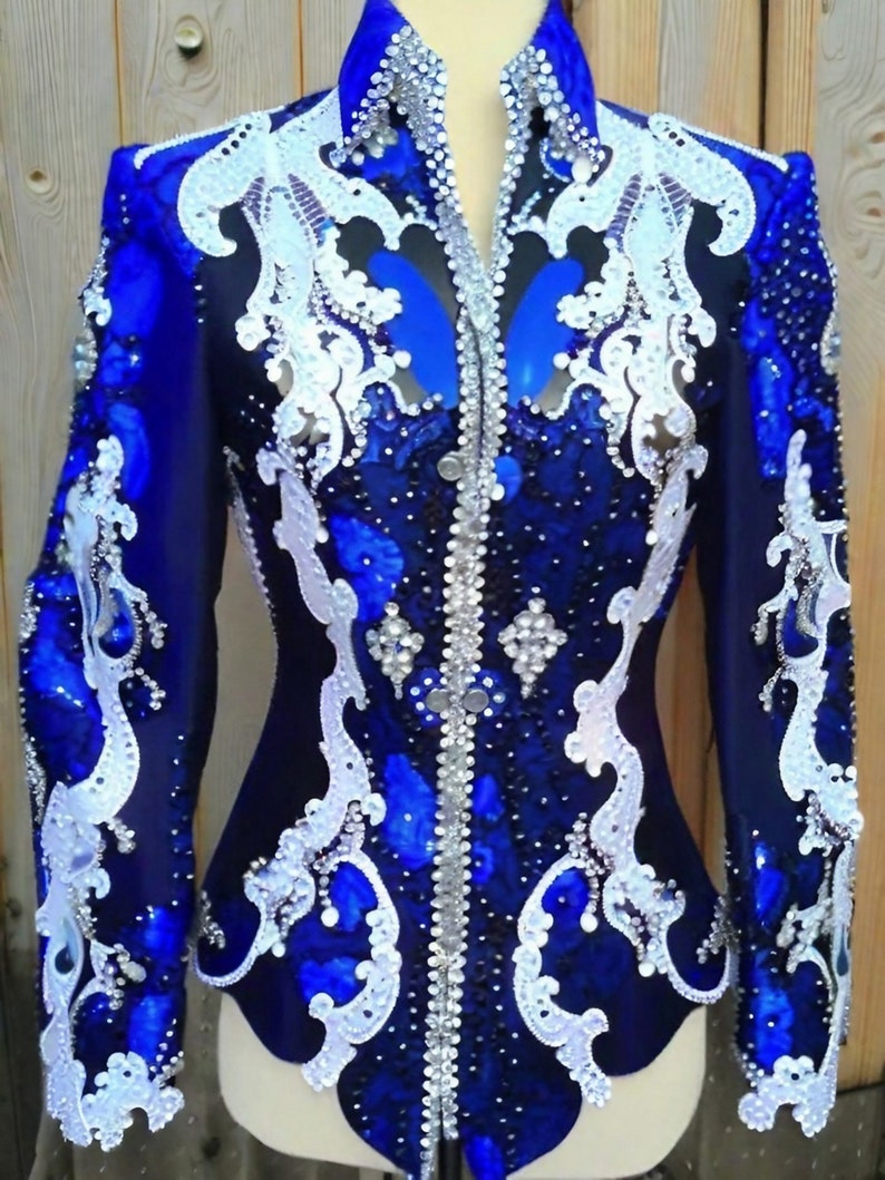 Royal Blue With White Horse Riding Showmanship Jacket, Horse Riding ...