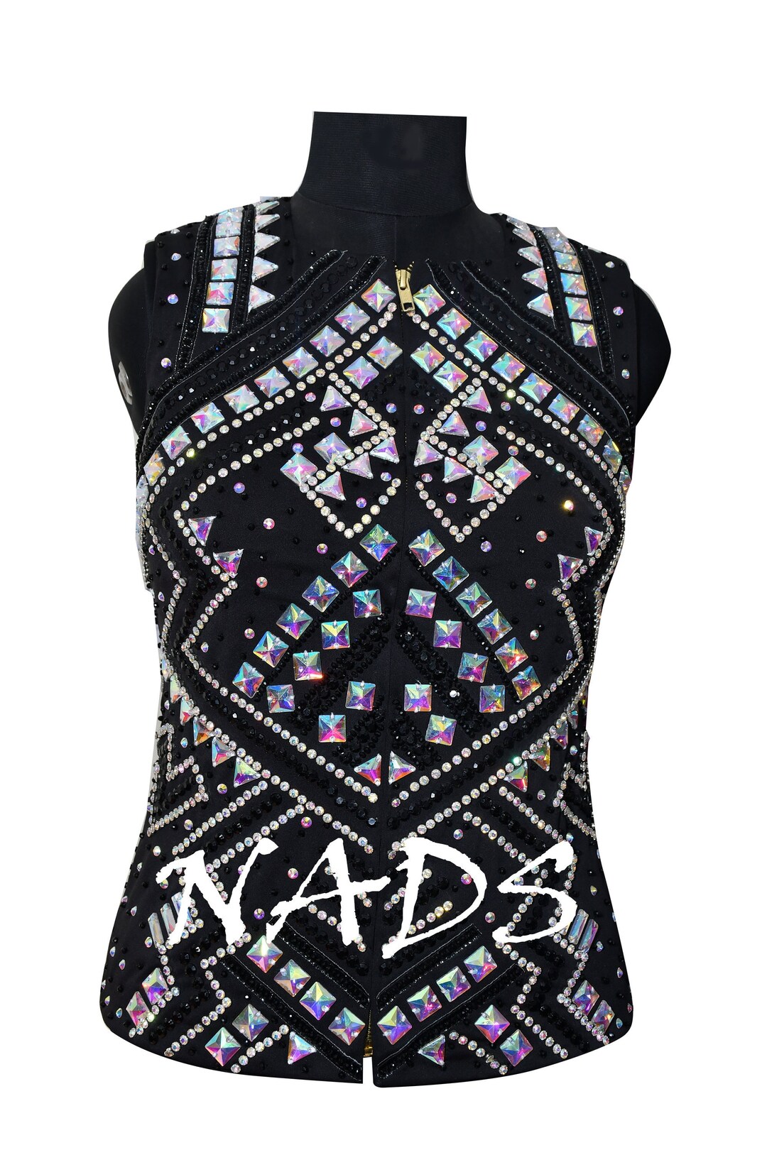 Black Western Show Vest: Crystal Embellished Horsemanship Clothing - Etsy